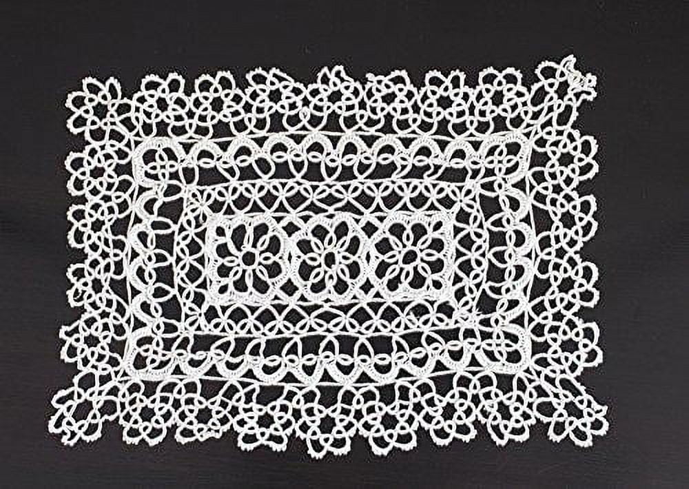 Fennco Styles Handmade All-Over Tatting Lace Doily 100% Cotton - Set of ...