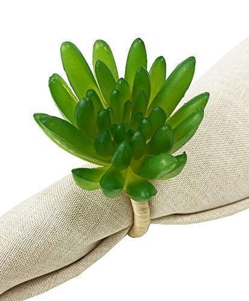 Fennco Styles Handmade Desert Succulent Decorative Napkin Rings, Set of ...