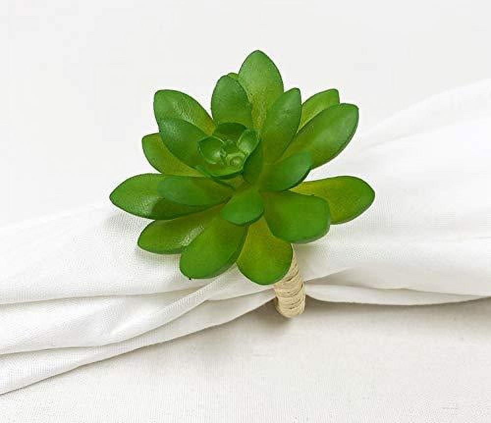 Fennco Styles Handmade Desert Succulent Flower Decorative Napkin Rings ...