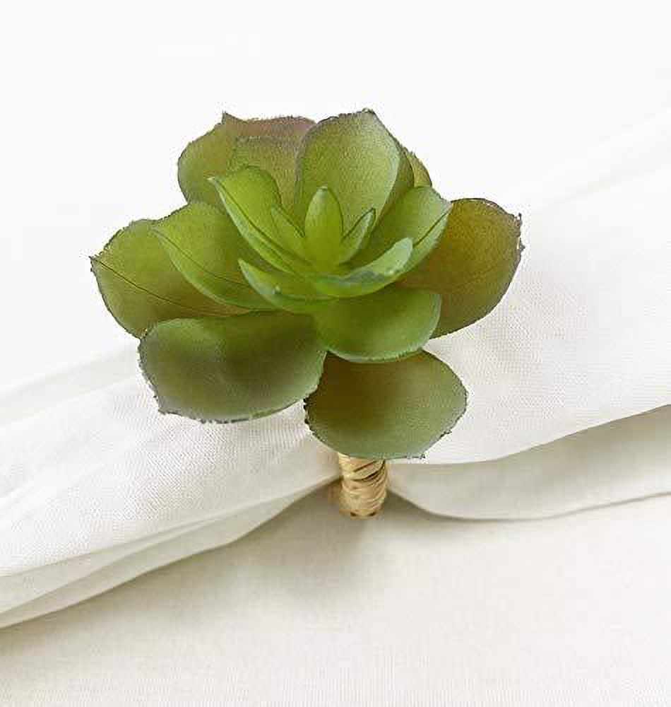 Fennco Styles Handmade Desert Succulent Flower Decorative Napkin Rings ...