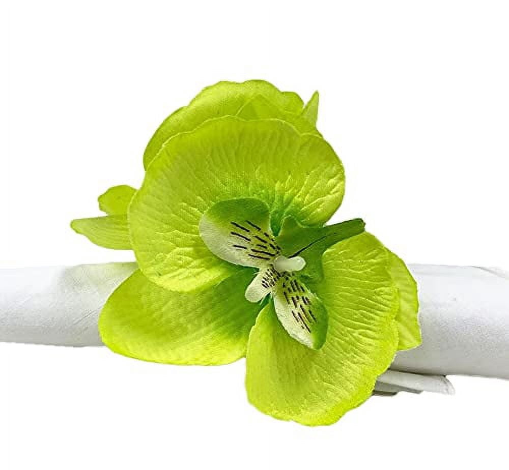 Fennco Styles Handmade Double Moth Orchid Decorative Napkin Rings, Set ...