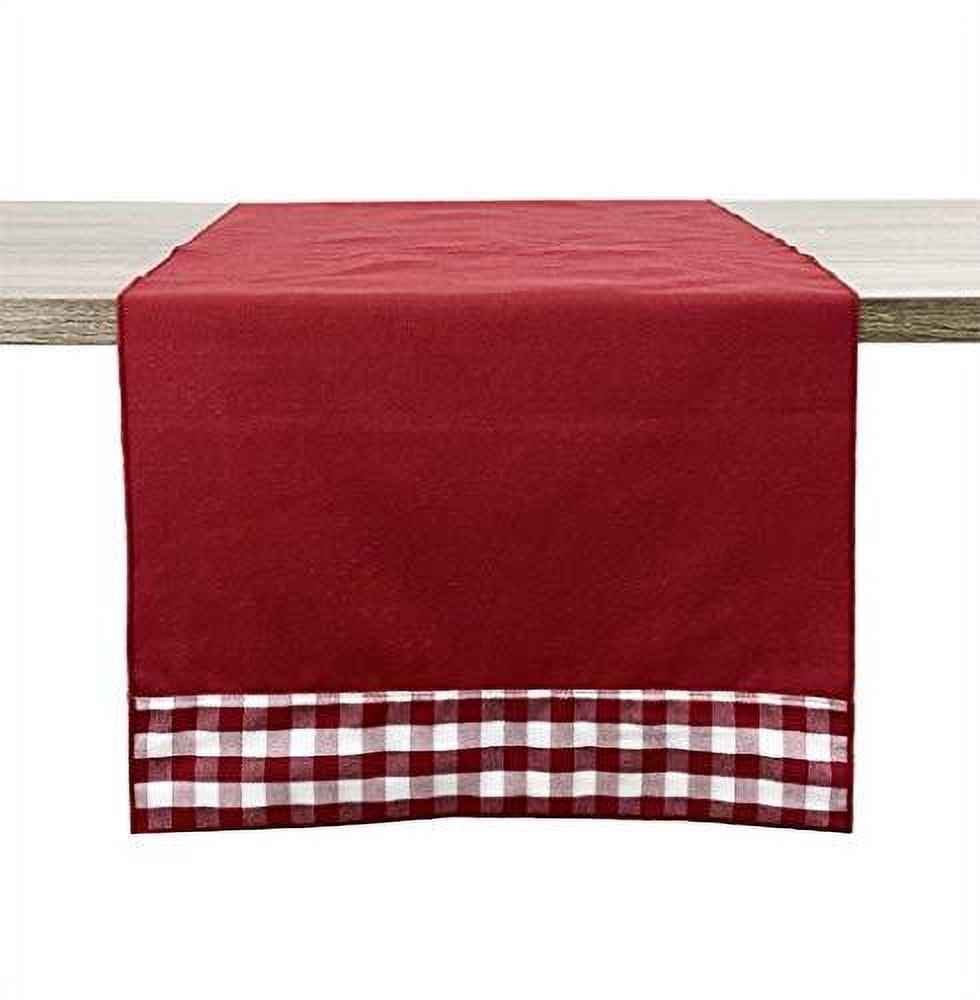 Fennco Styles Handmade Reversible Checkered Border Design Table Runner ...