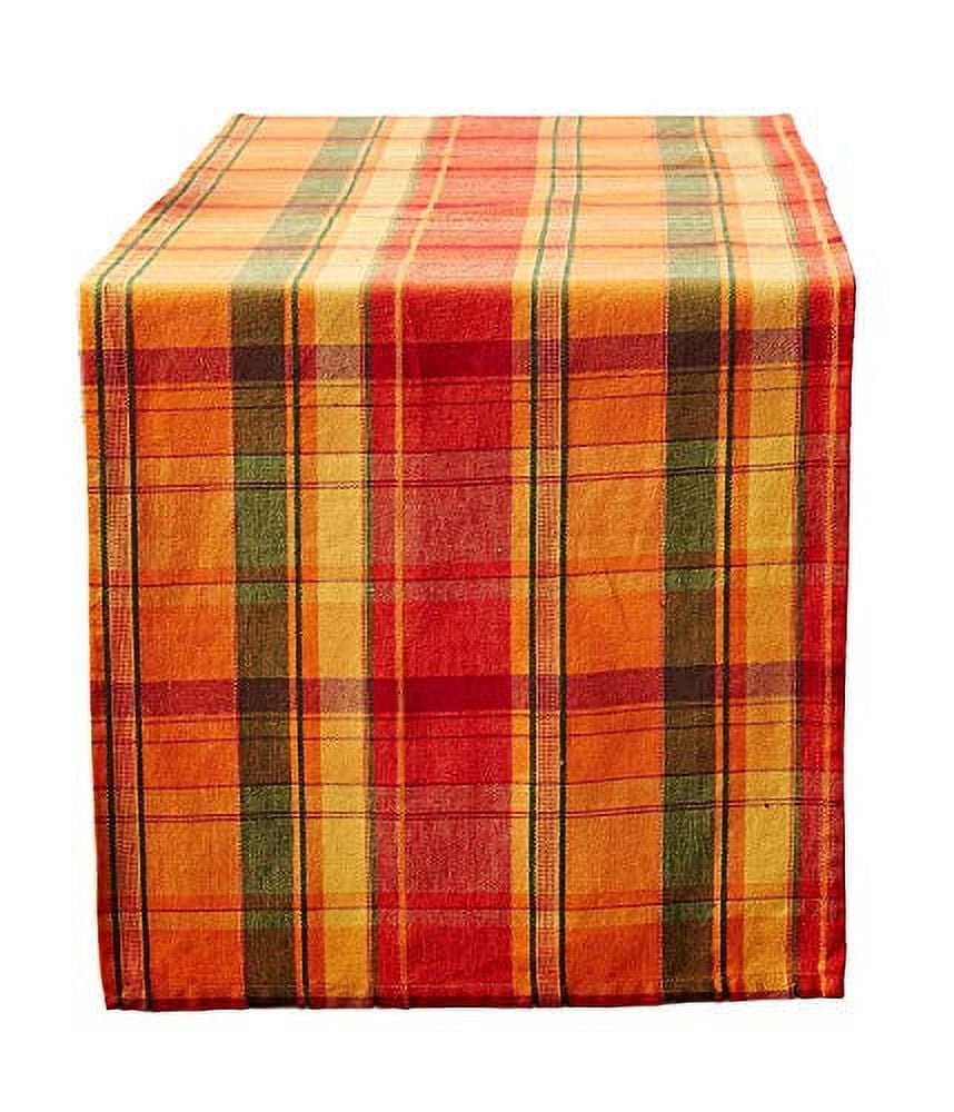 Fennco Styles Harvest Collection Rustic Tartan Design 100% Cotton Table ...