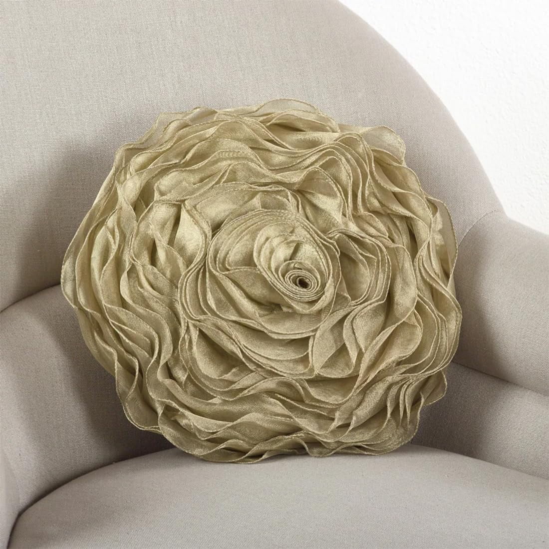Fennco Styles Hayley Rose Chiffon Flower Decorative Filled Throw Pillow ...