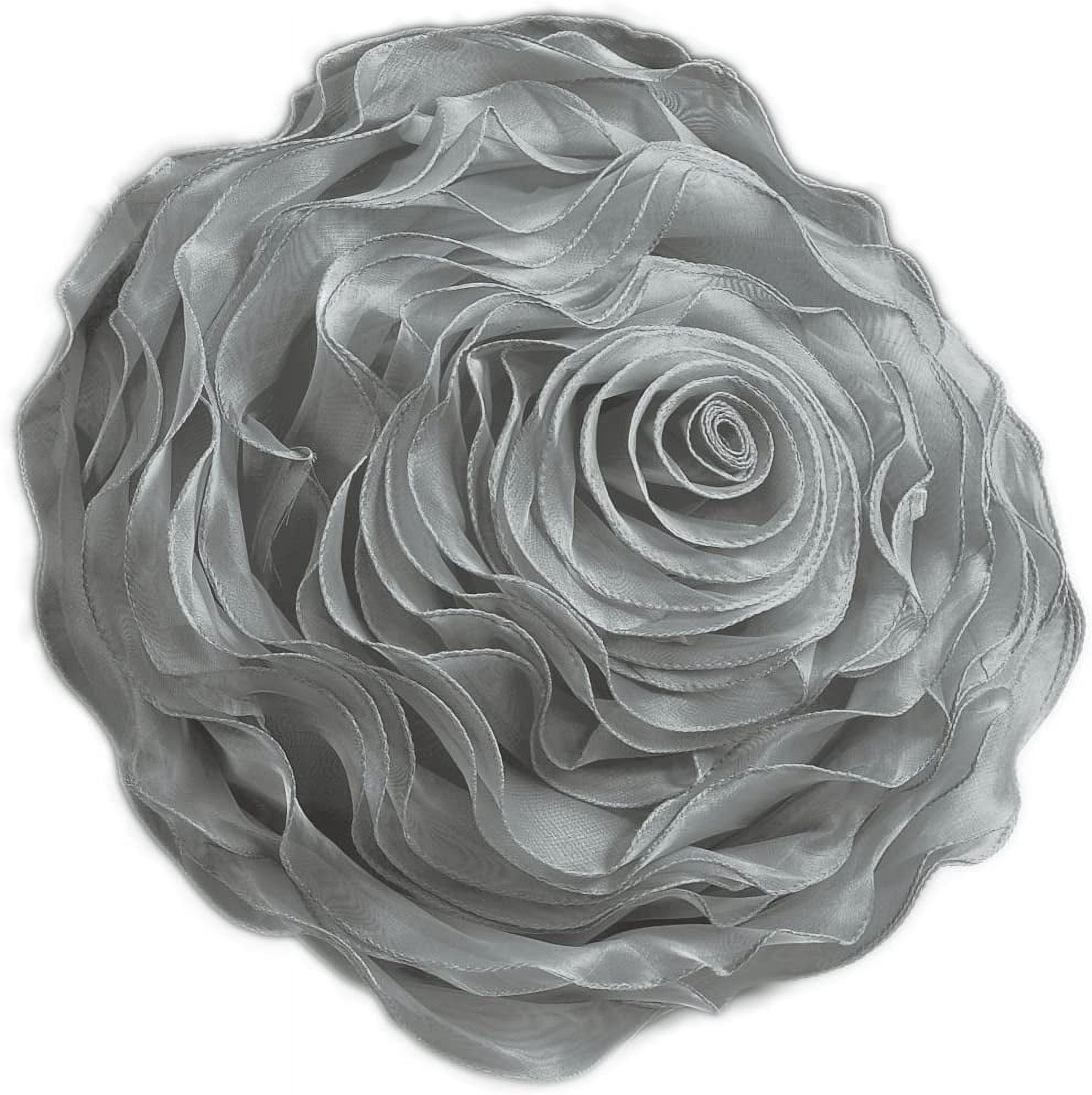 Fennco Styles Hayley Rose Chiffon Flower Decorative Filled Throw Pillow ...