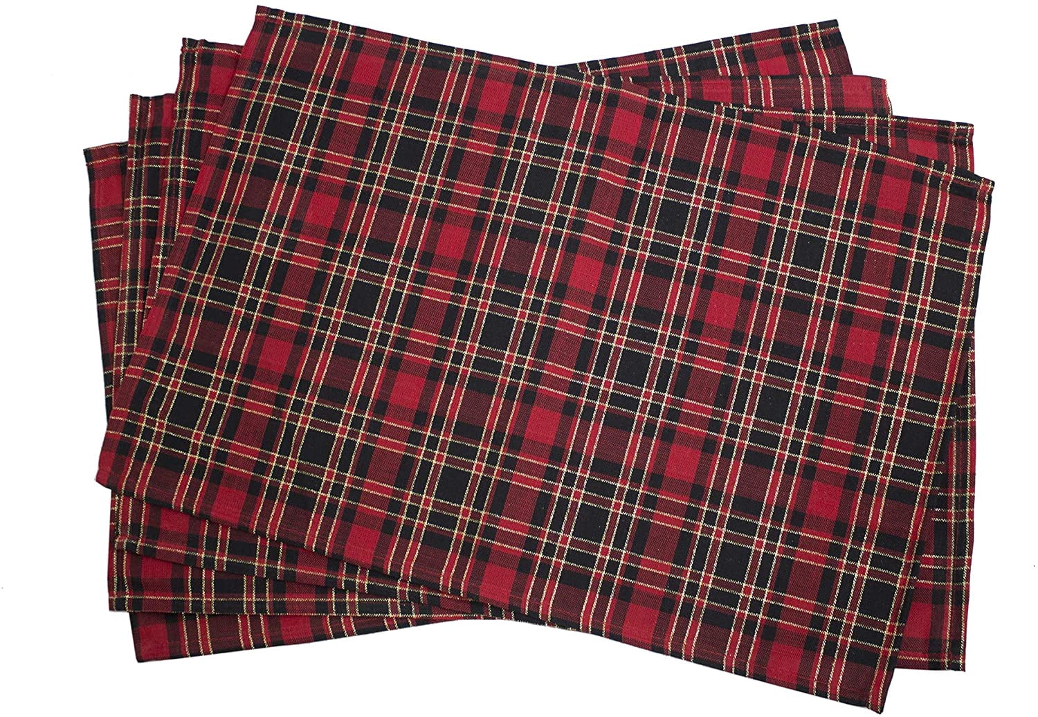 Fennco Styles Highland Holiday Red & Black Plaid Design Tablecloth - 14 ...