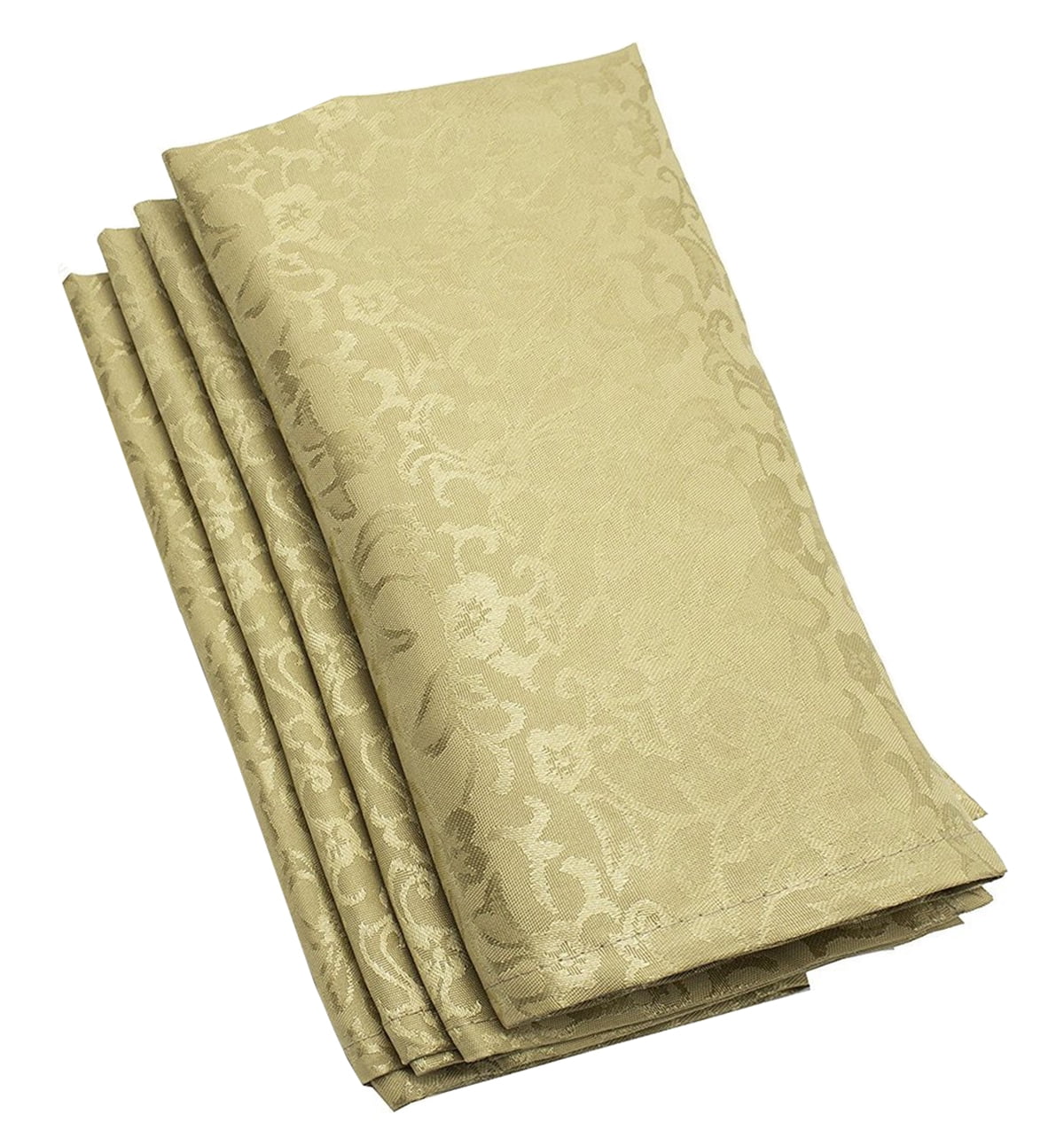 Fennco Styles Holiday Damask 18 x 18 Inch Cloth Napkins, Set of 4 ...