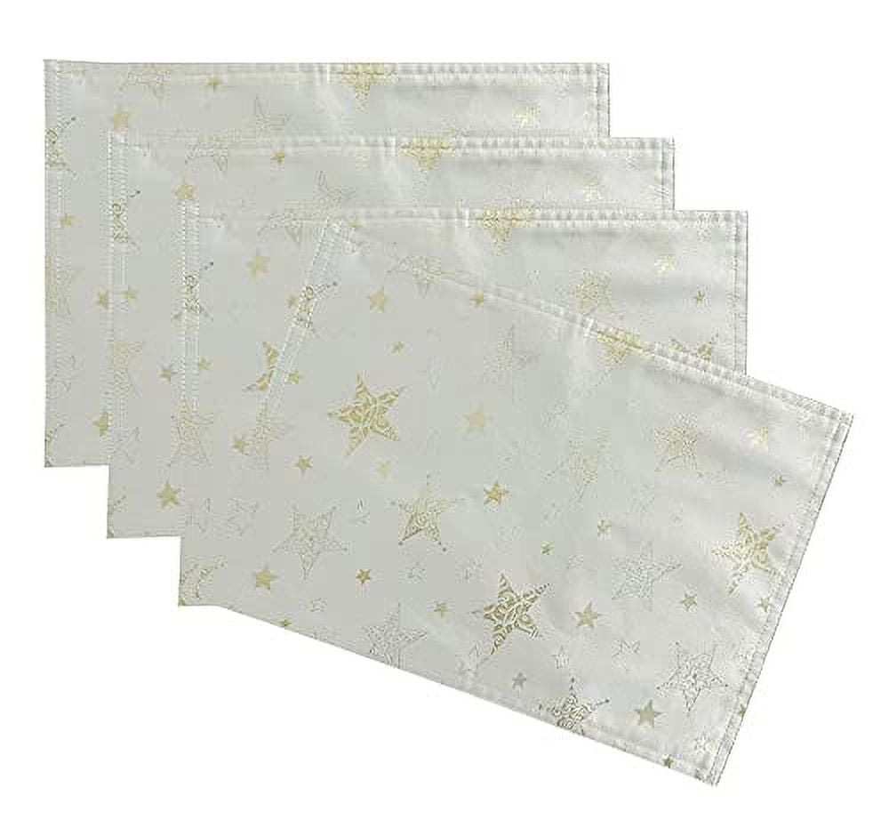 Fennco Styles Holiday Embroidered Metallic Star Placemats 13" W x 19" W ...