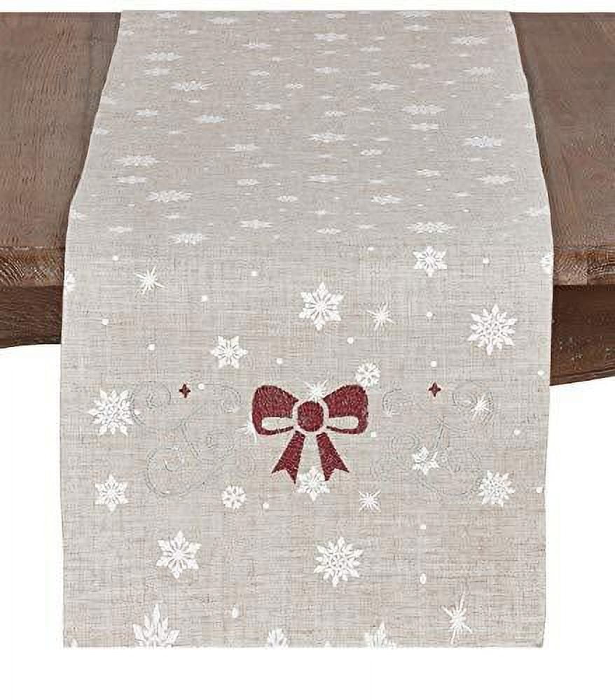 Fennco Styles Holiday Snowflake and Bow Table Runner 16" W x 70" L ...