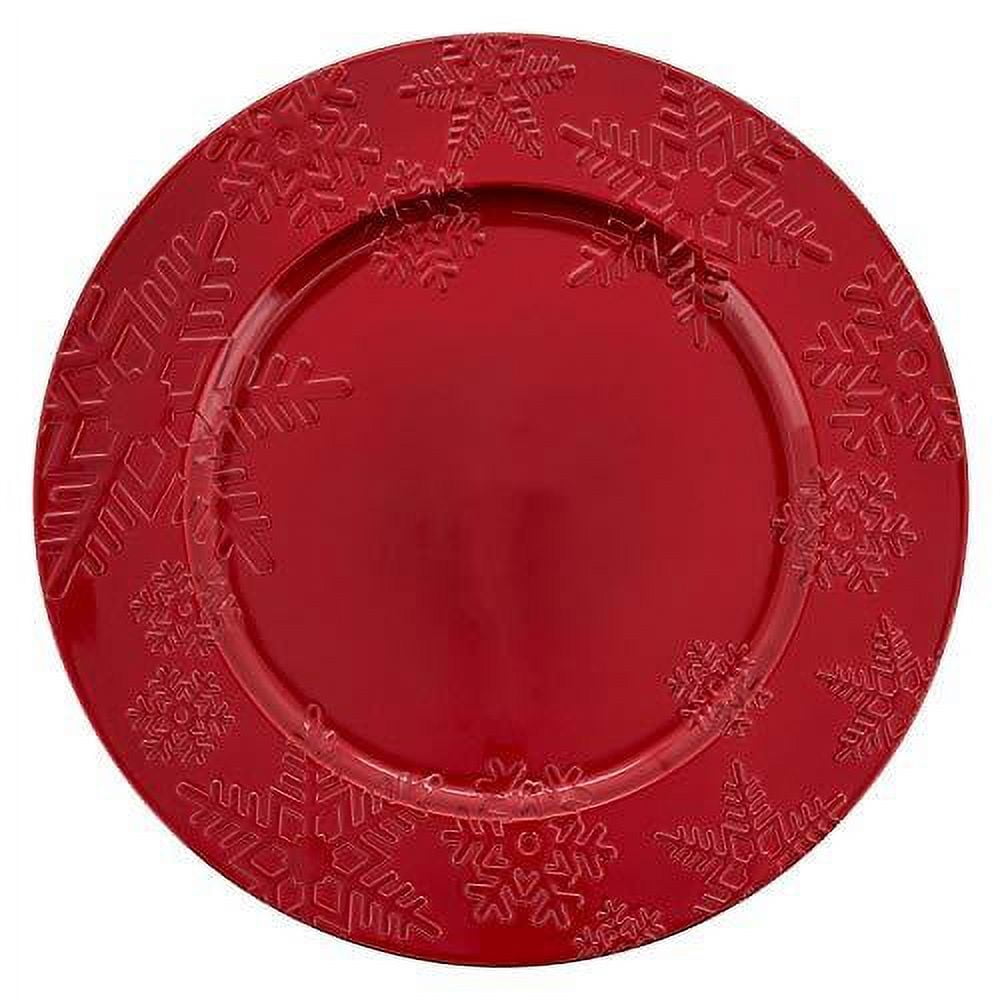 Fennco Styles Holiday Snowflake Design Decorative Charger Plates 13 ...