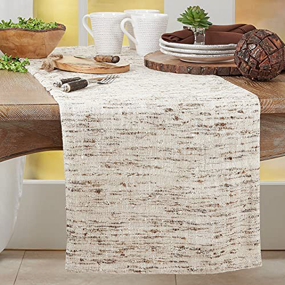 Fennco Styles Linen Cotton Textured Table Runner 16" W x 72" L ...