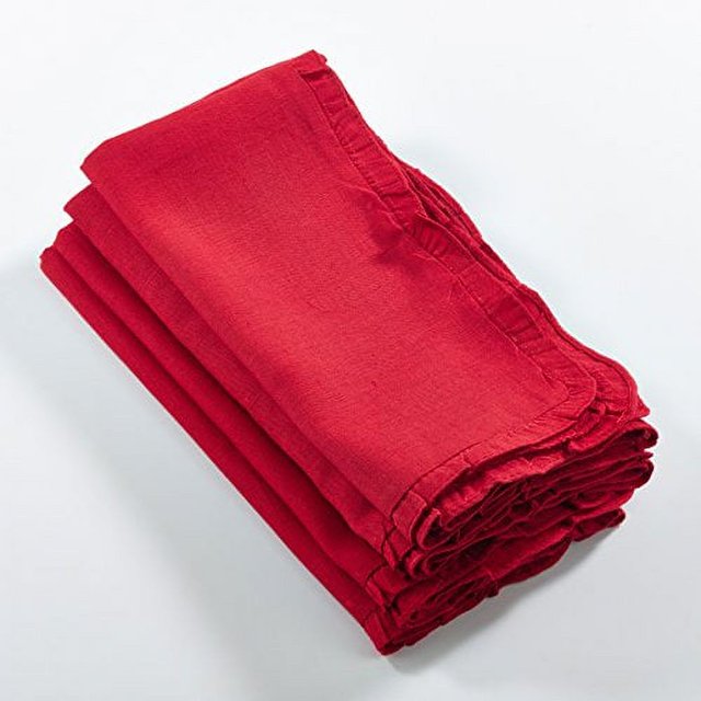 Fennco Styles Melina Collection Ruffled Design Dinner Napkin - 3 Colors ...