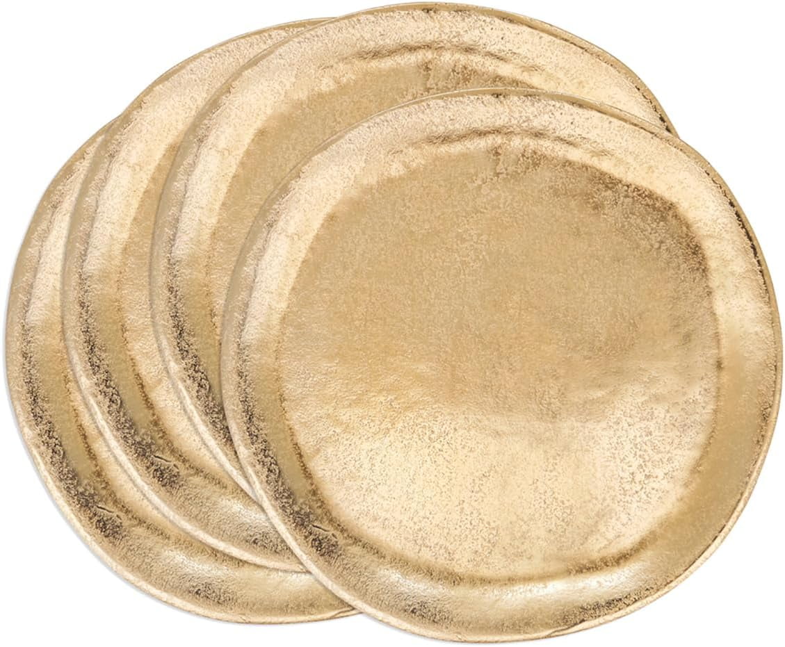 Fennco Styles Modern Aluminum Organic Charger Plates 13" Round, Set of ...