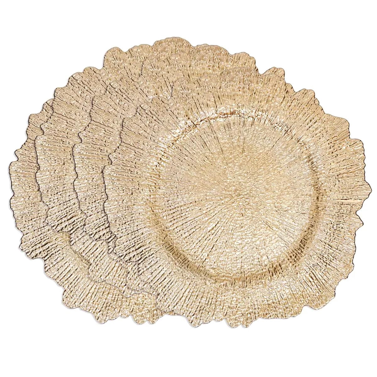 Fennco Styles Modern Starburst Charger Plates 14" Round, Set of 4 ...