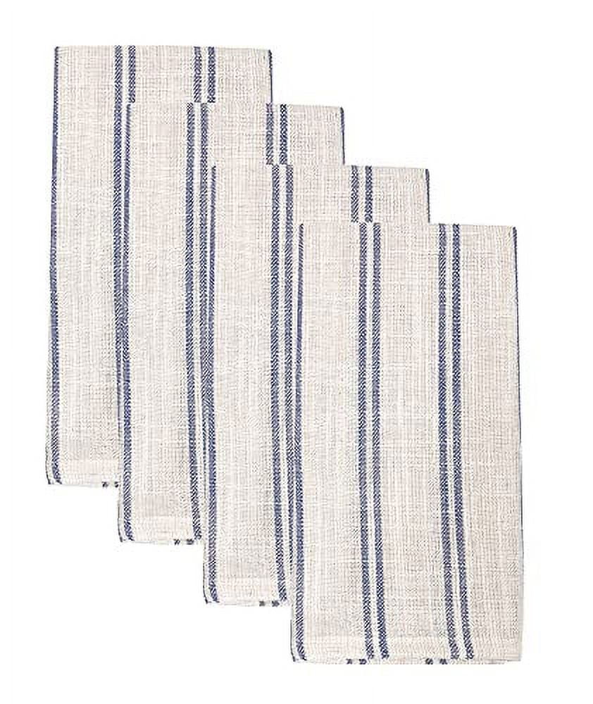 Fennco Styles Modern Striped Linen Blend Cloth Napkins 20" W x 20" L ...