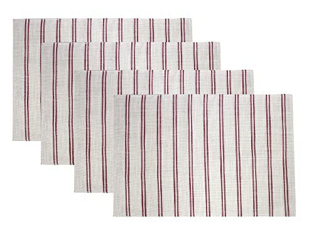 Fennco Styles Modern Striped Linen Blend Placemats 14