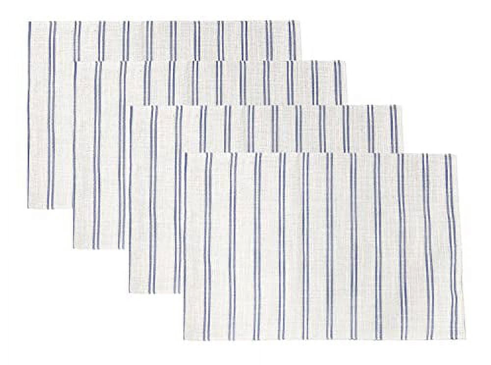Fennco Styles Modern Striped Linen Blend Placemats 14" W x 20" L, Set ...