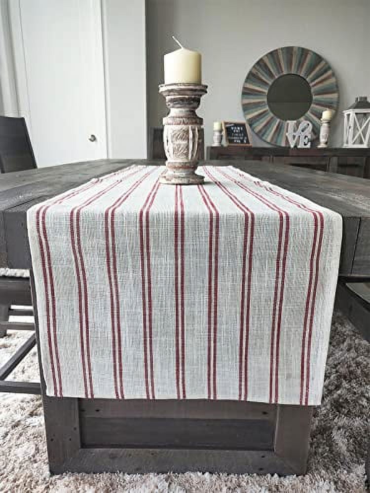Fennco Styles Modern Striped Linen Blend Table Runner 16" W x 54" L ...