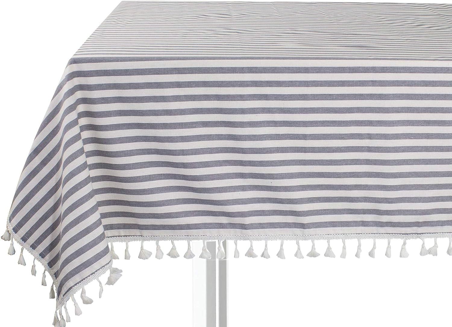 Fennco Styles Modern Striped Tassel Cotton Blend 55 x 55 Inch ...