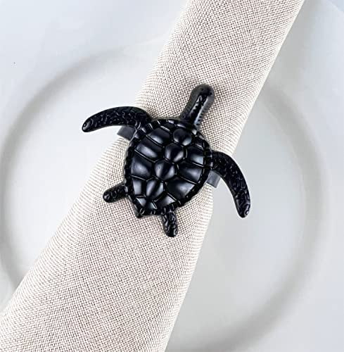 Fennco Styles Nature's Touch Sea Turtle Metal Napkin Rings, Set of 4 ...