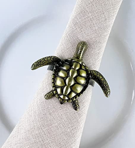 Fennco Styles Nature's Touch Sea Turtle Metal Napkin Rings, Set of 4 ...