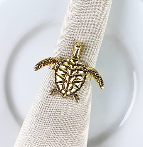 Fennco Styles Nature's Touch Sea Turtle Metal Napkin Rings, Set of 4 ...