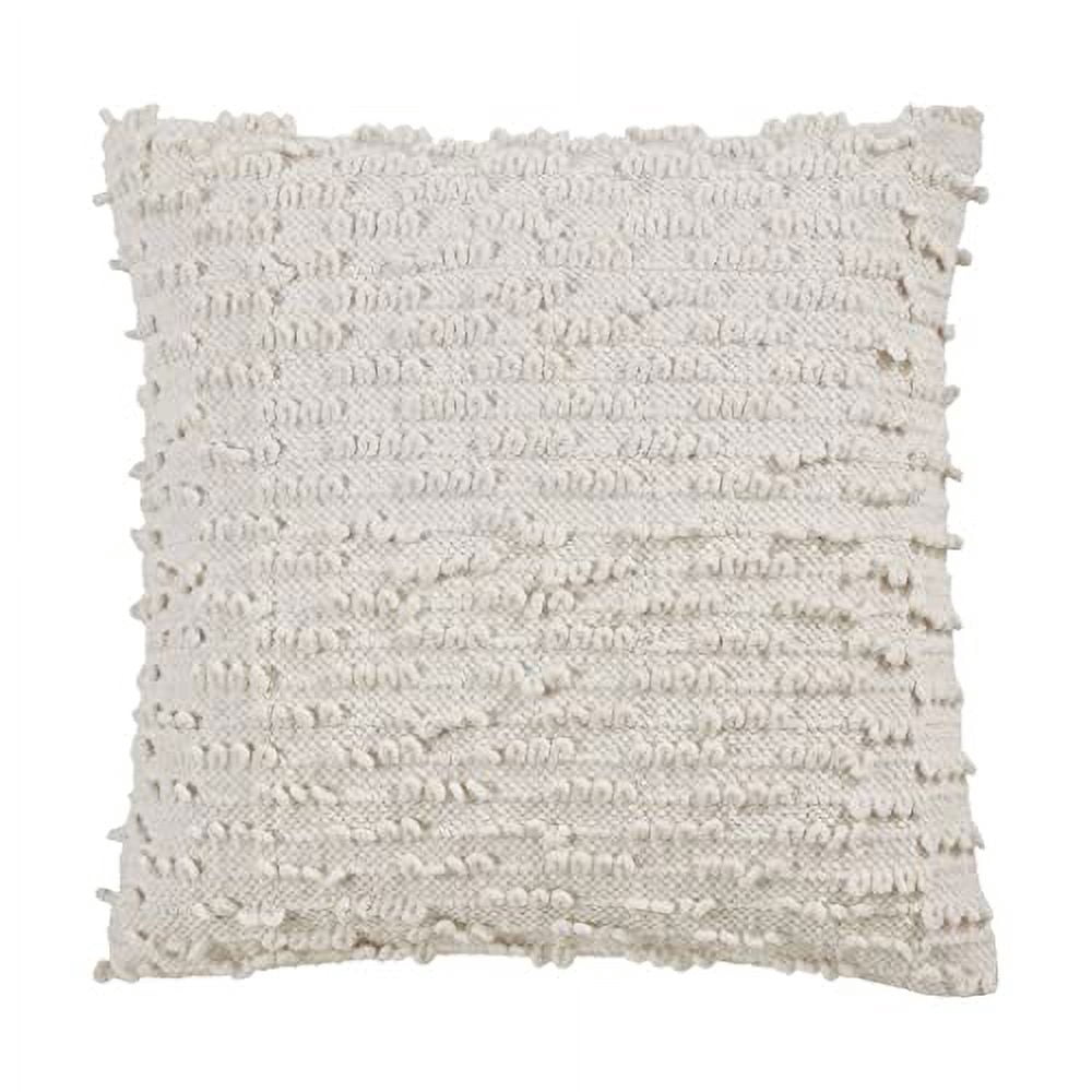 Fennco Styles Nubby Textured Design Cotton Down Filled Throw Pillow 20 ...