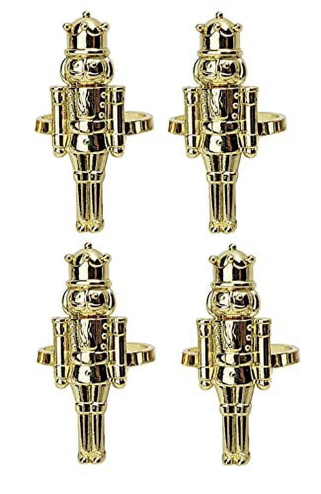 Fennco Styles Nutcracker Metal Napkin Rings, Set of 4 - Festive Table ...