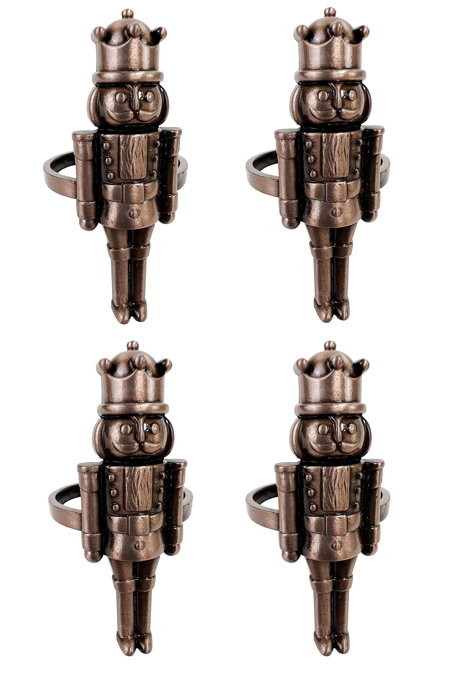 Fennco Styles Nutcracker Festive Metal Soldier Napkin Rings, Set of 4 ...