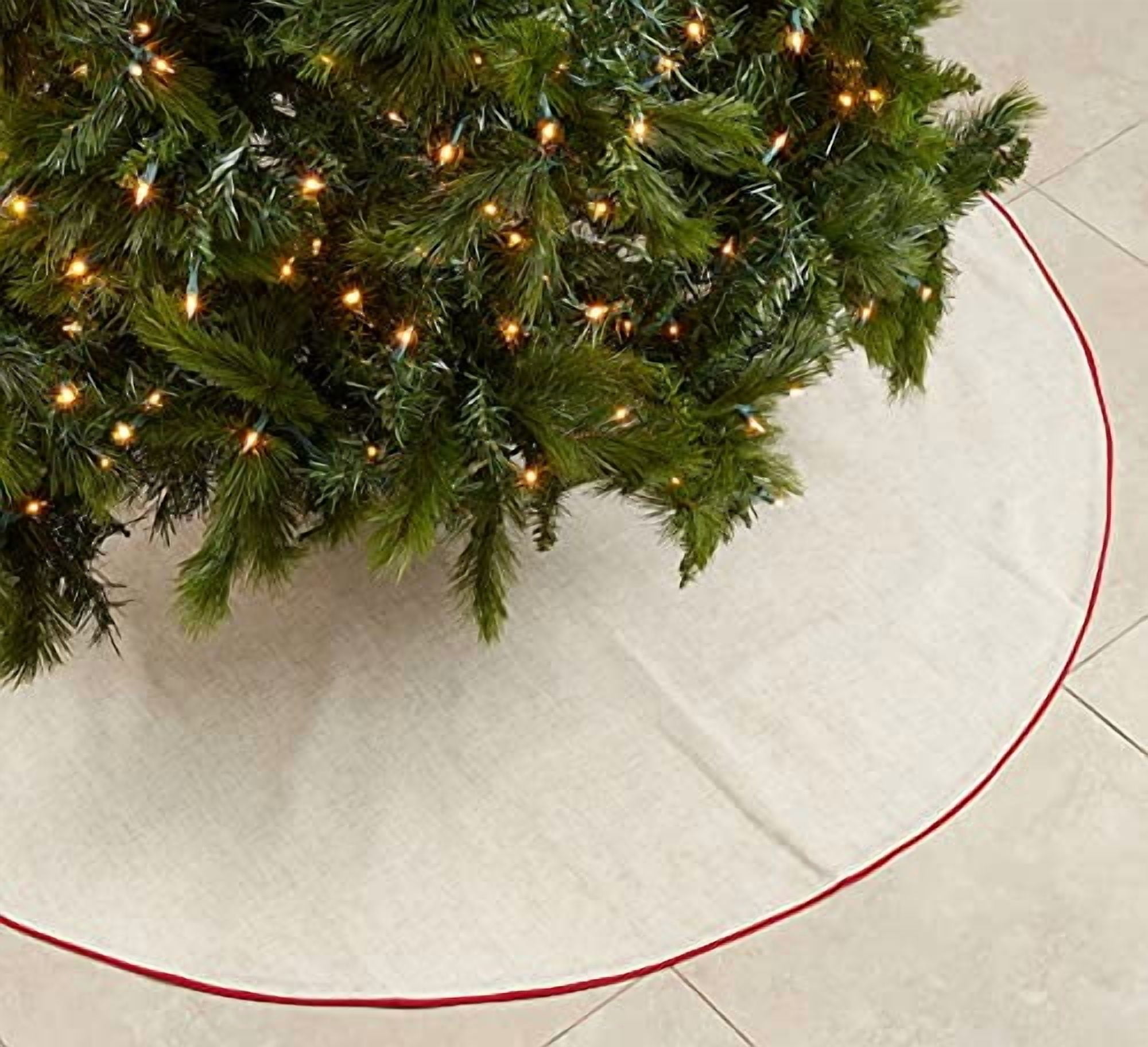 Fennco Styles Red Piping Design Decorative Christmas Tree Skirt 56 Inch ...