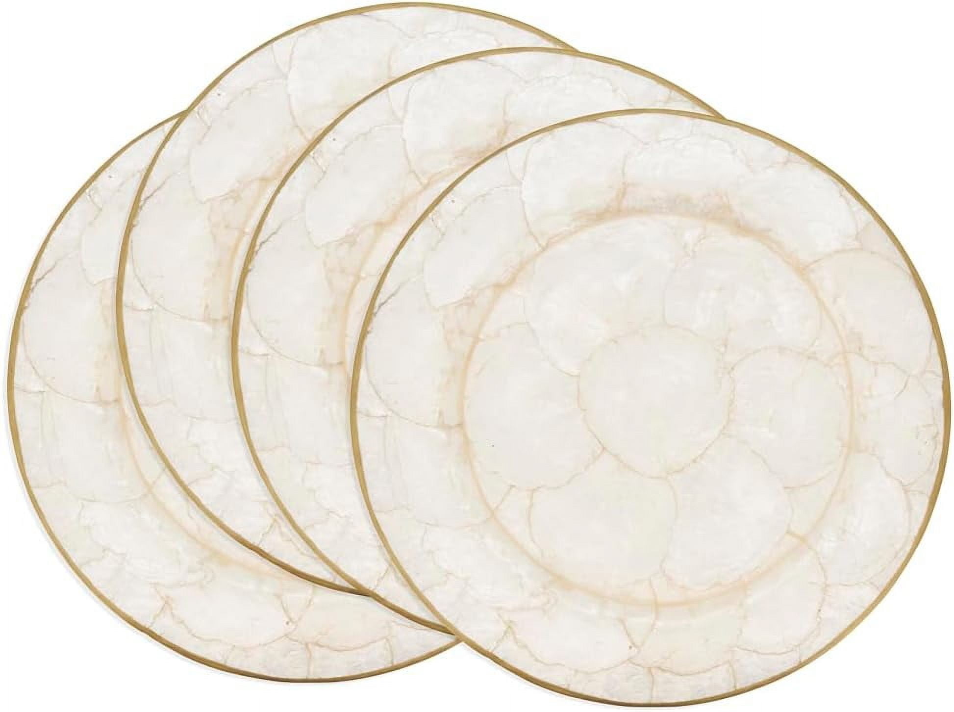 Fennco Styles Refined Capiz Shell Decorative Charger Plates 13" Round ...