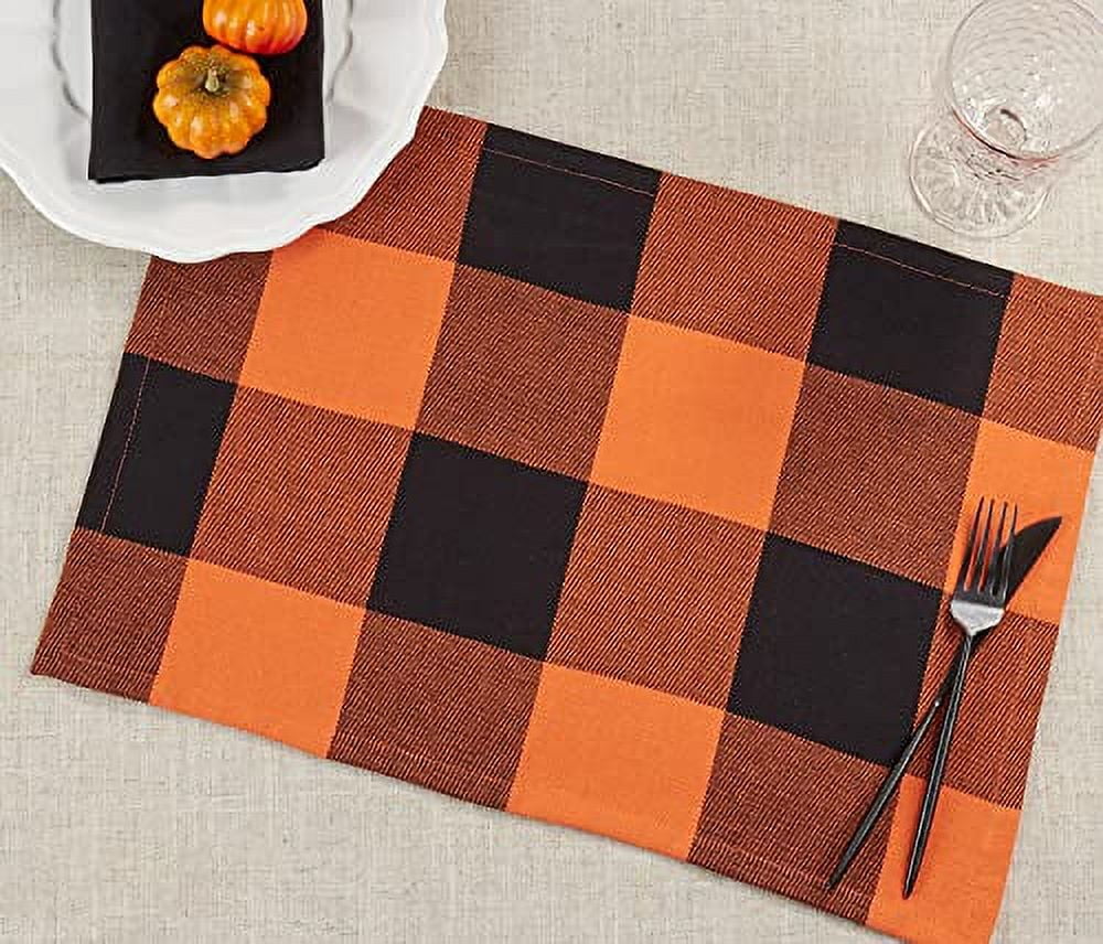 Fennco Styles Rustic Buffalo Plaid Cotton Placemats 14" W x 20" L, Set ...
