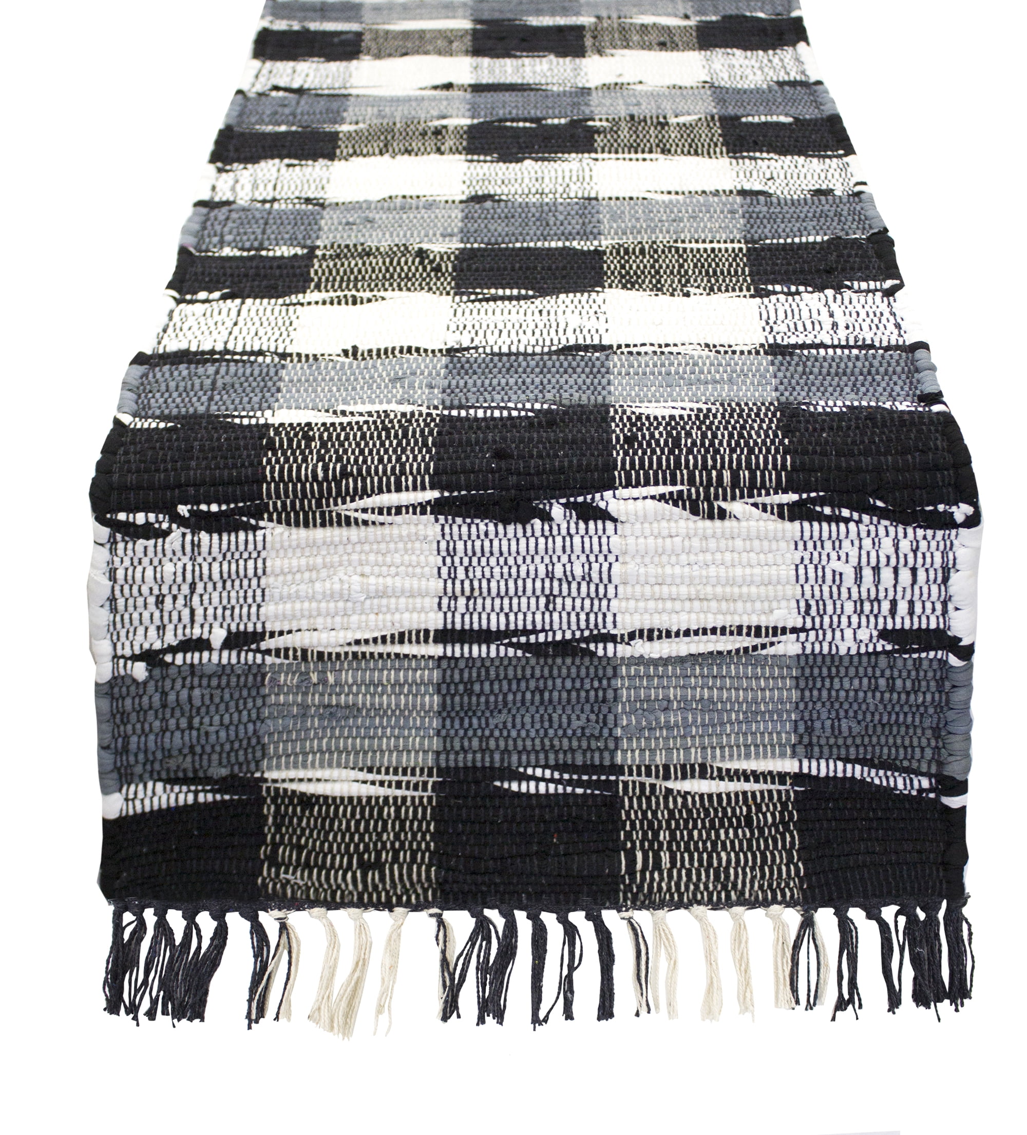 Fennco Styles Schmeling Collection Rustic Checkered Chindi Pure Cotton ...