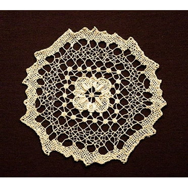 Fennco Styles Handmade All-Over Tatting Lace Doily 100% Cotton - Set of ...