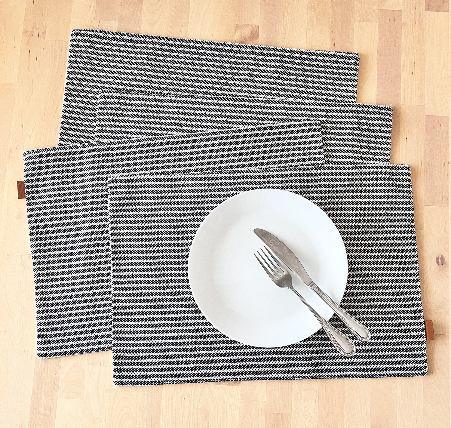 Fennco Styles Striped Two-Side Use Reversible Placemats 13" W X 19" L ...