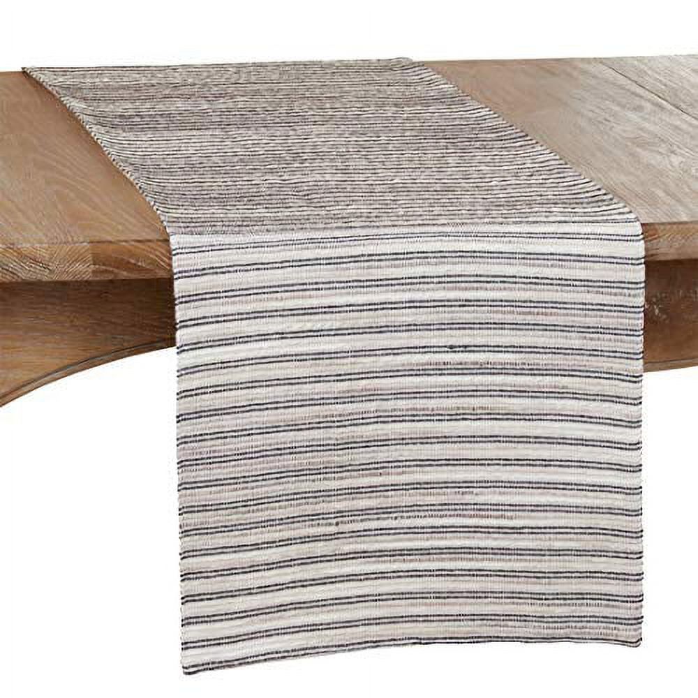 Fennco Styles Textured Corded Line Table Runner 16" W x 72" L - Black ...