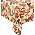 Fennco Styles Warm Embroidered Autumn Leaves Cotton Tablecloth for ...