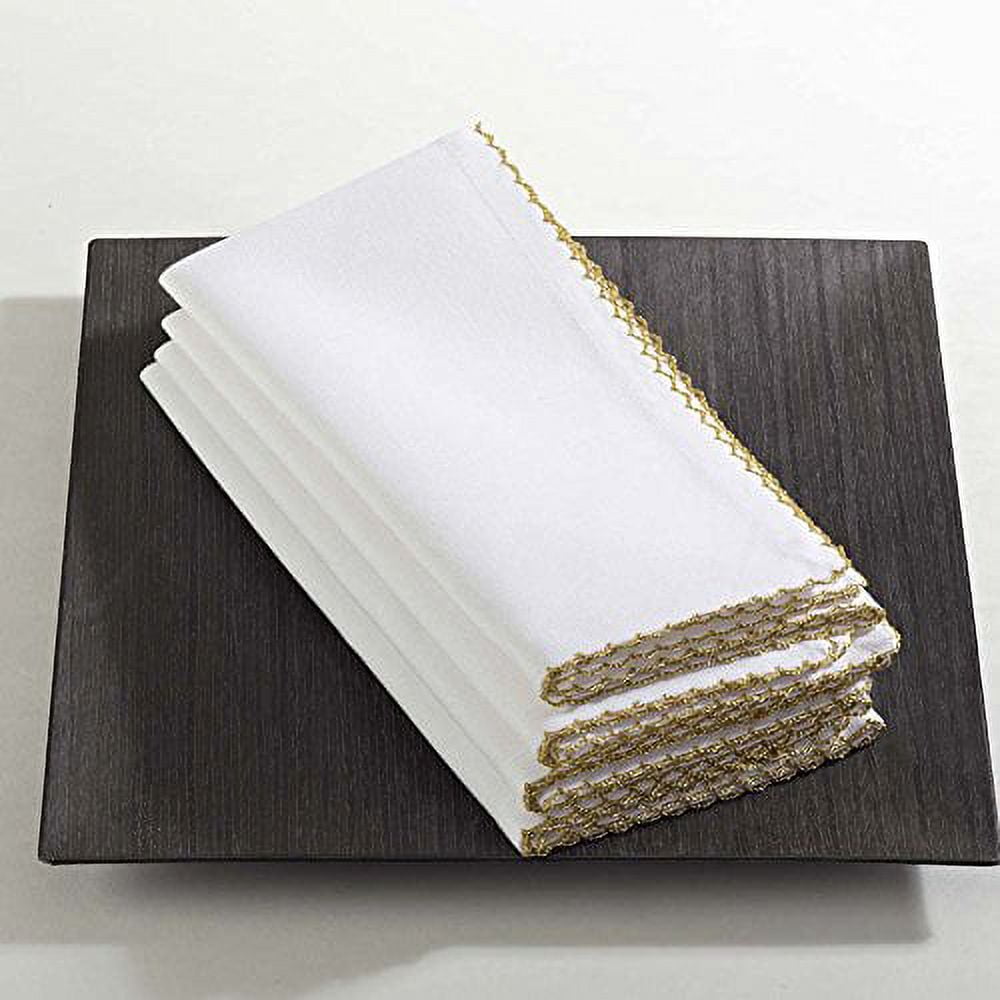 Fennco Styles Whip Stitched 100% Cotton Cloth Napkins 20"W x 20"L, Set ...