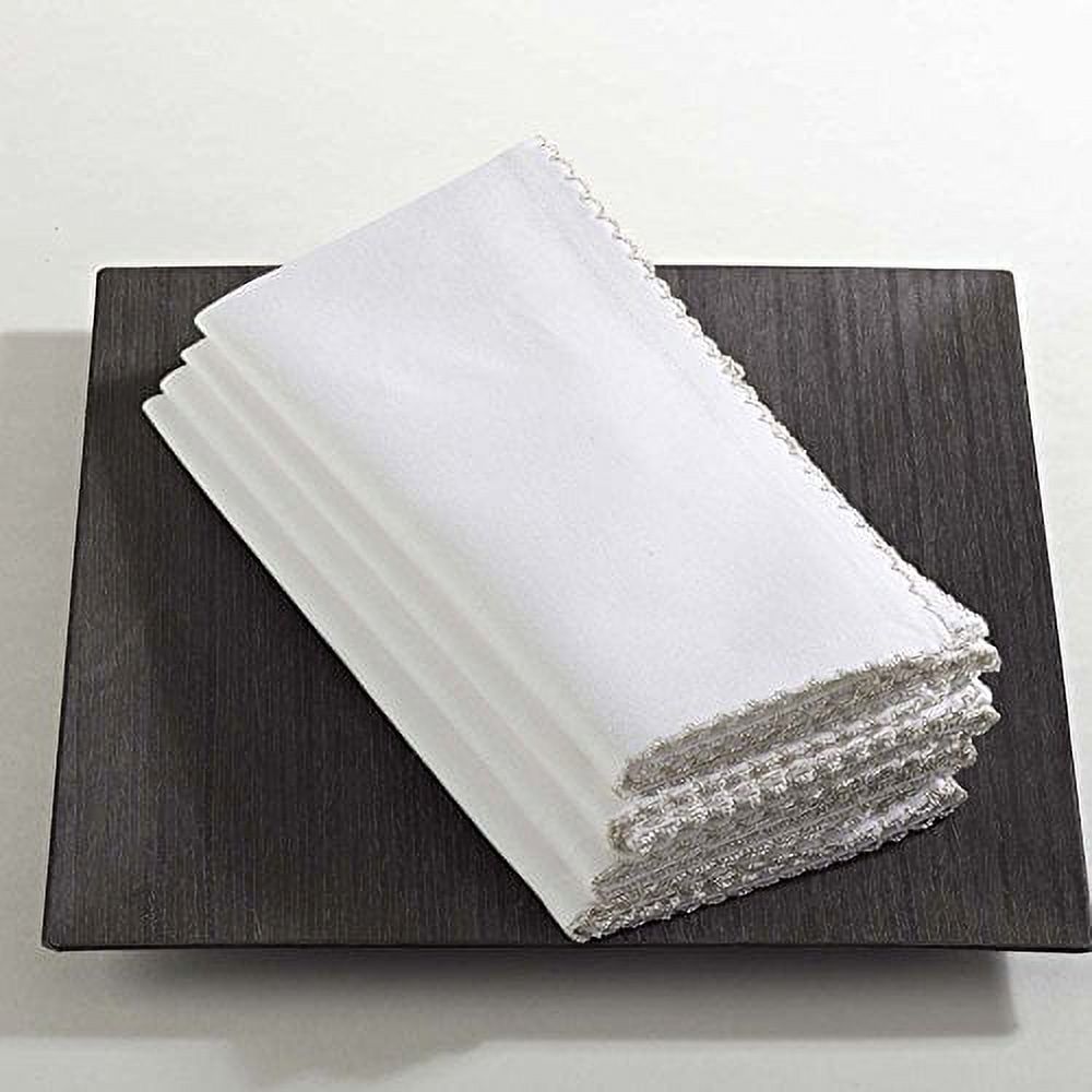 Fennco Styles Whip Stitched 100% Cotton Cloth Napkins 20" W x 20" L ...