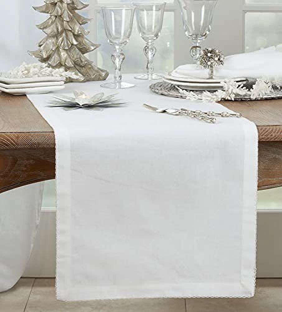 Fennco Styles Whip Stitched 100% Cotton Table Runner 16"W x 90"L ...