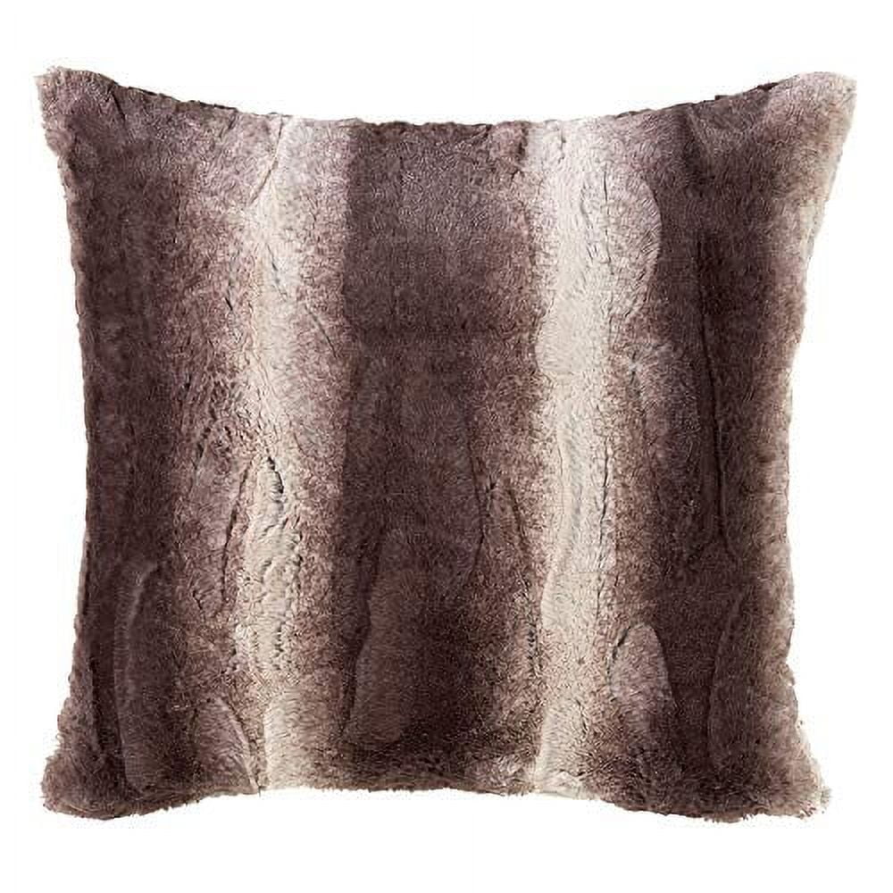 Fennco Styles Wilma Collection Country Faux Rabbit Fur Palette 20 x 20 Inch Throw Pillow Cover ...