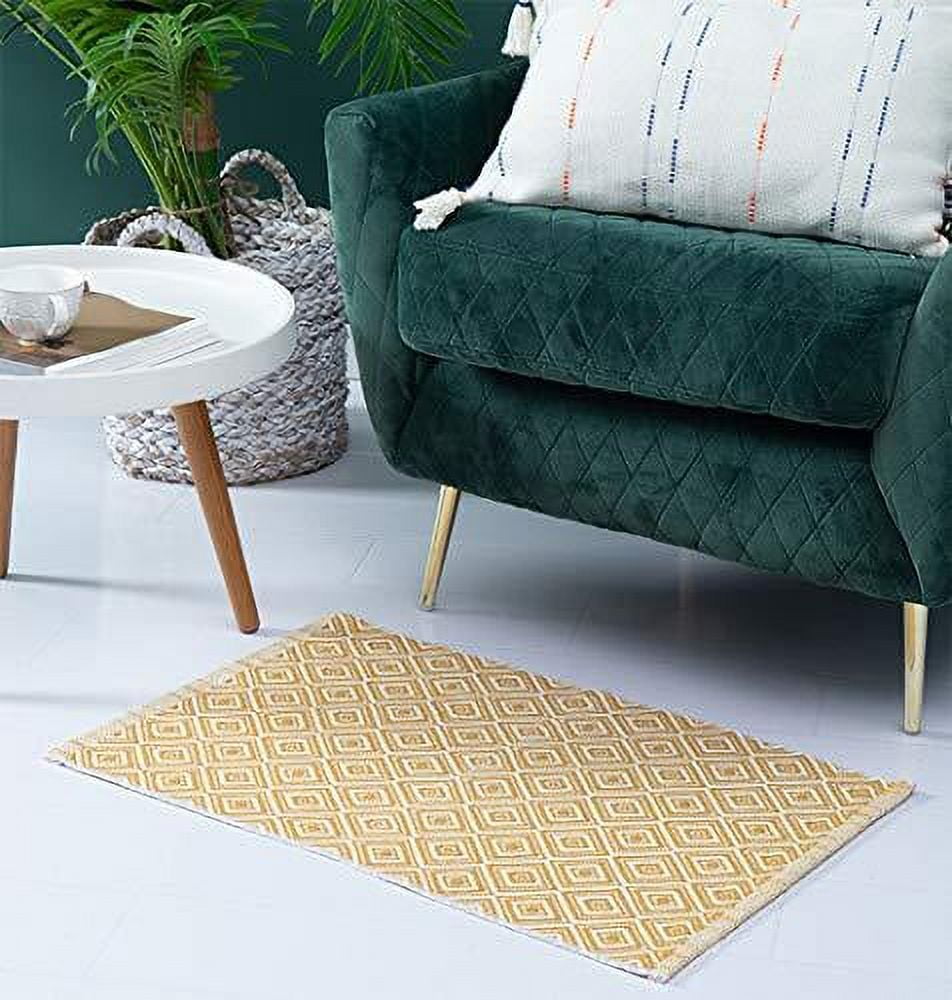 Fennco Styles Woven Classic Diamond Geometric Small Area Rug - Cotton ...
