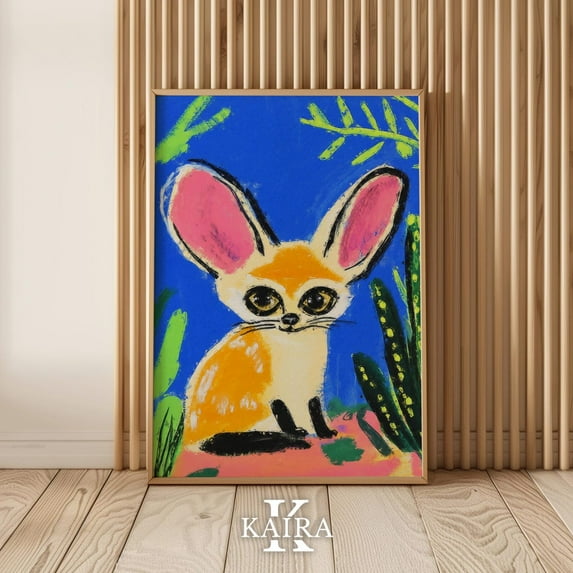 Fennec Fox Nursery Art Print Poster Cute Desert Animal Poster Room ...
