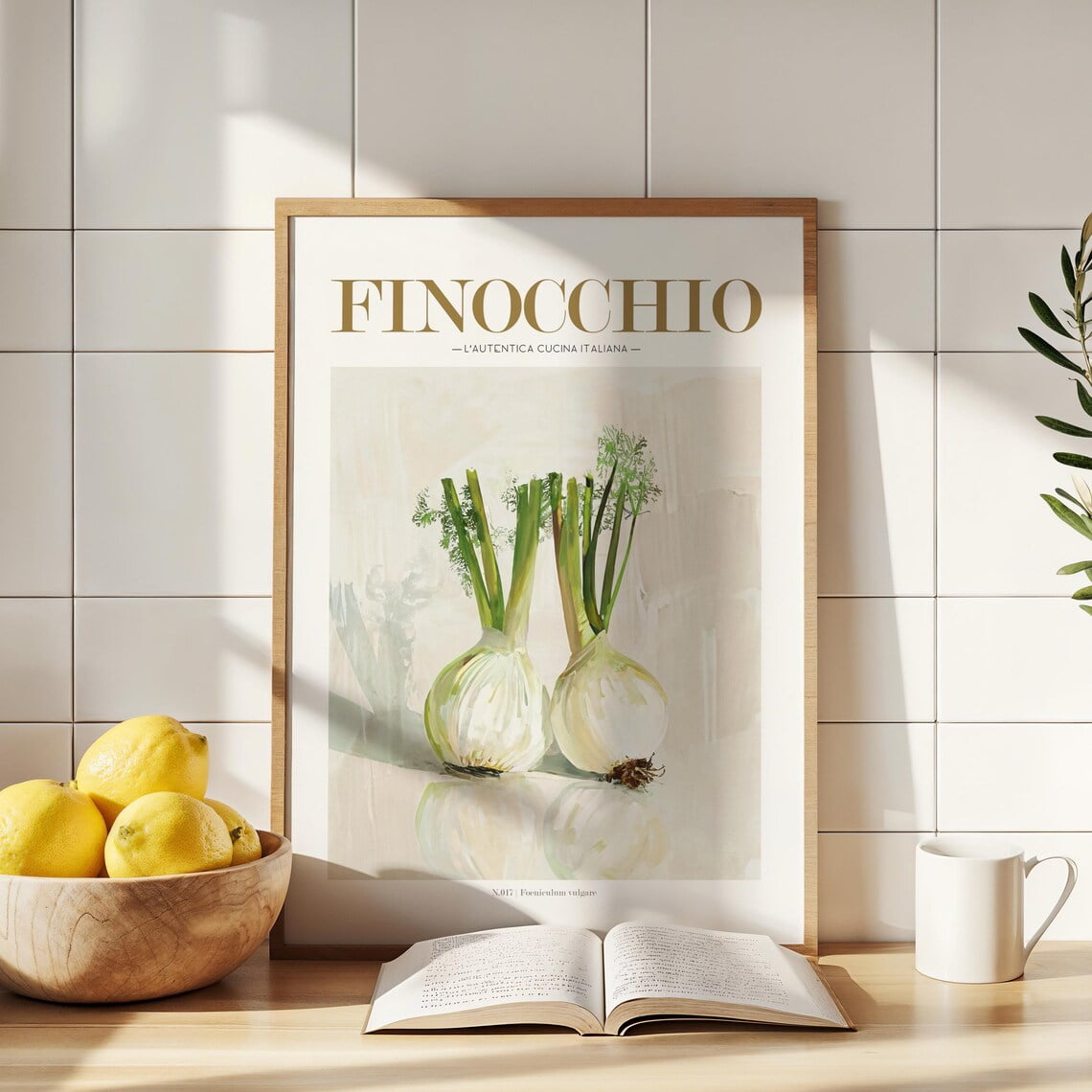 Fennel Poster, The Italian Kitchen Collection, Fennel, Oil Painting ...
