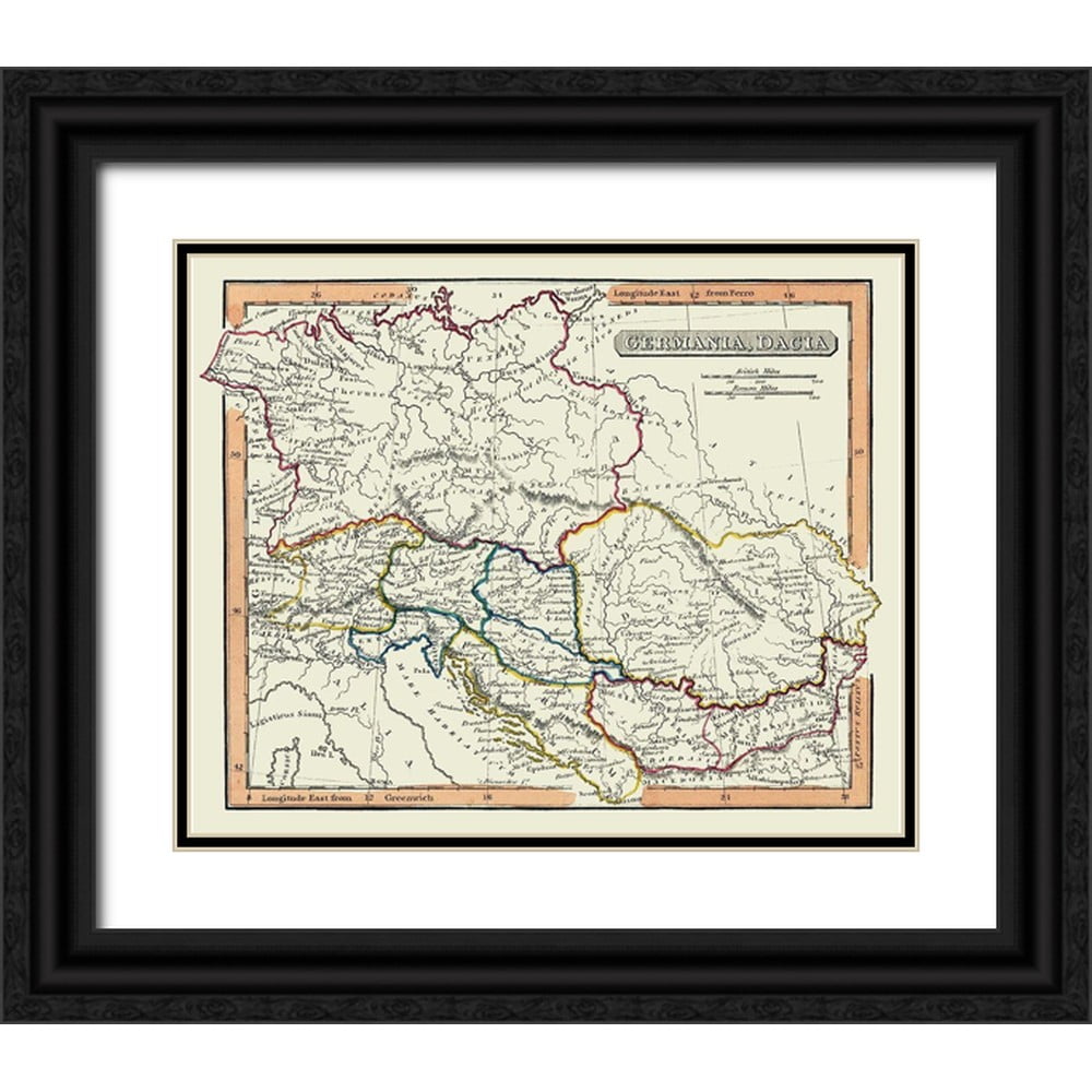 Fenner 24x20 Black Ornate Wood Framed with Double Matting Museum Art ...