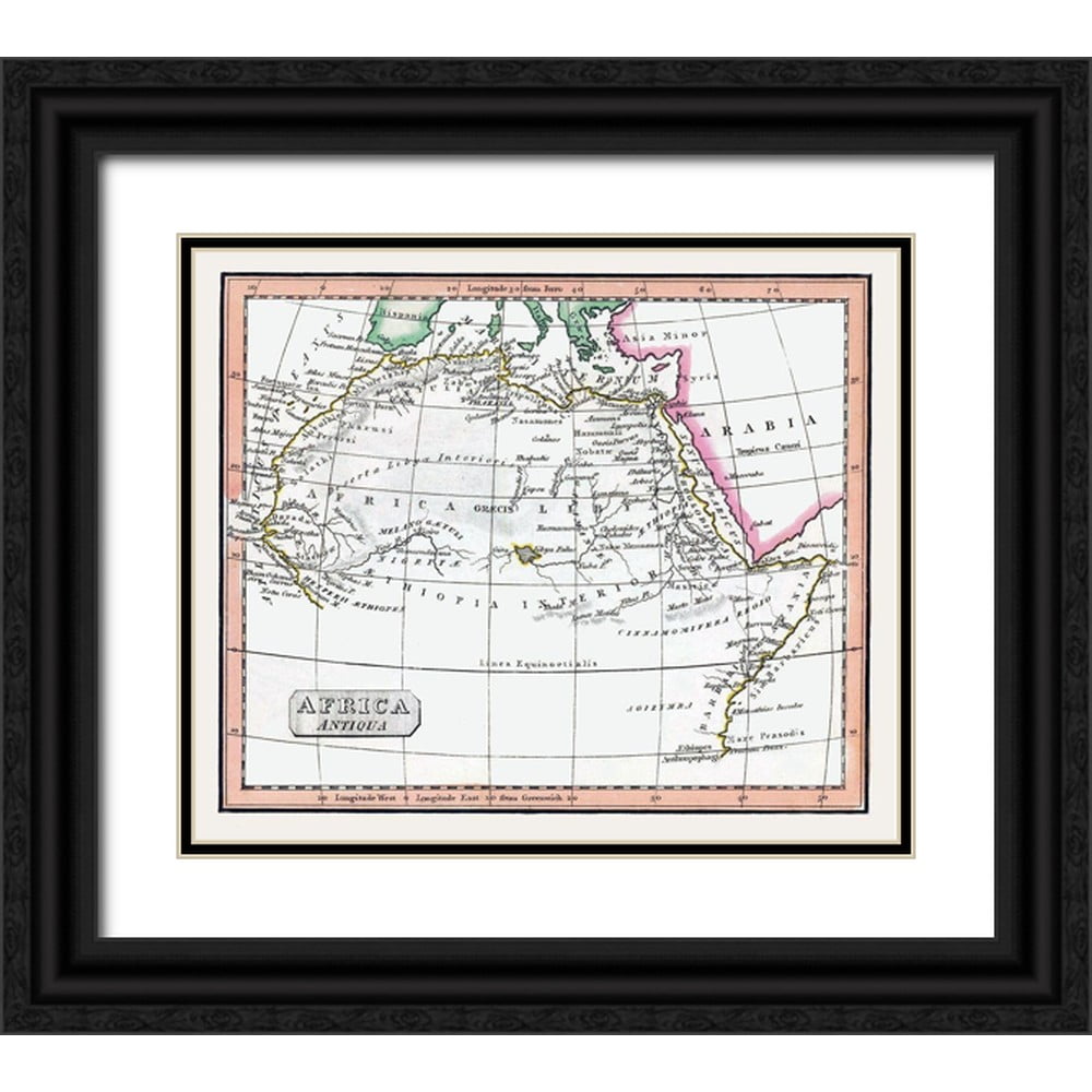 Fenner 30x26 Black Ornate Wood Framed with Double Matting Museum Art ...