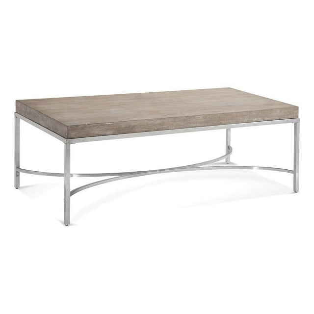 Fenning Wood and Metal Rectangular Cocktail Table in Silver - Walmart.com