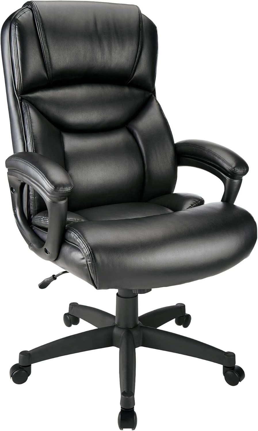 ® Fennington Bonded Leather High-Back Chair, Black - Walmart.com