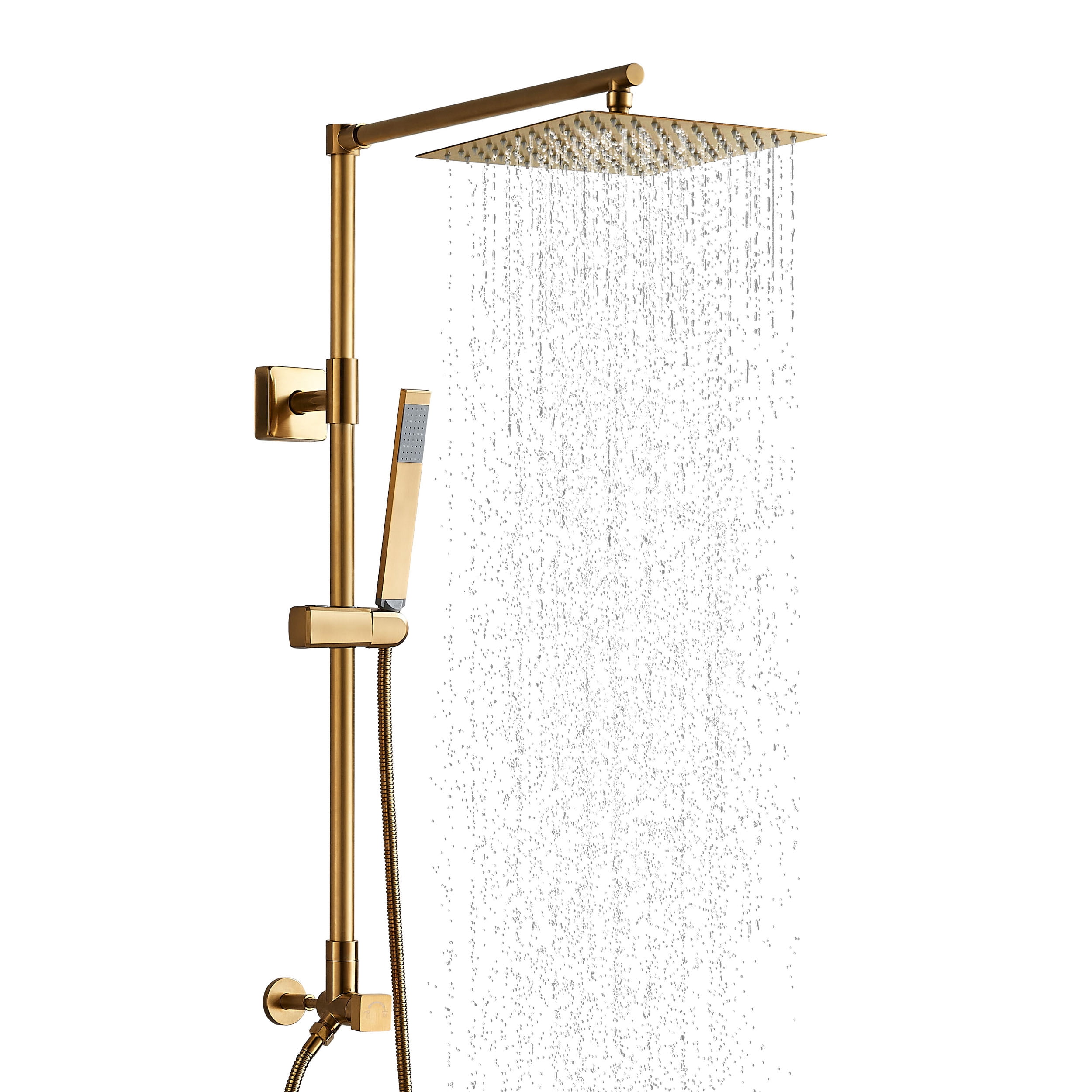 Fennocasa Polaris Lux Shower Set - 10" Square Rainfall Showerhead with ...