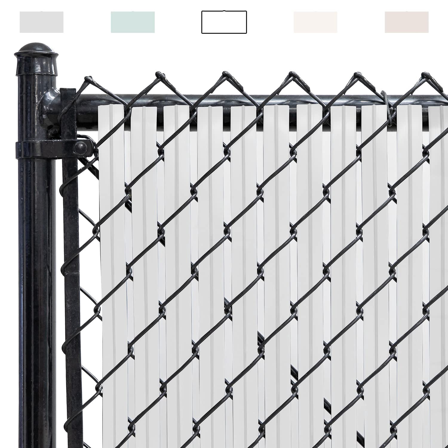 Fenpro Chain-Link Fence Blade Slats with Bottom Lock (6-ft, White ...